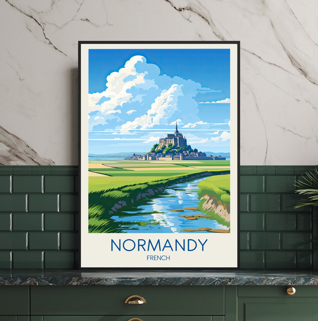 Normandy Travel Poster Normandy Art Normandy Printfrance - Etsy