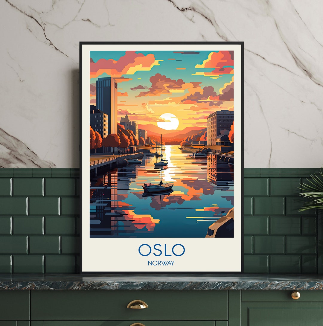 Oslo Travel Poster Norway Poster Oslo Poster Oslo Norway - Etsy