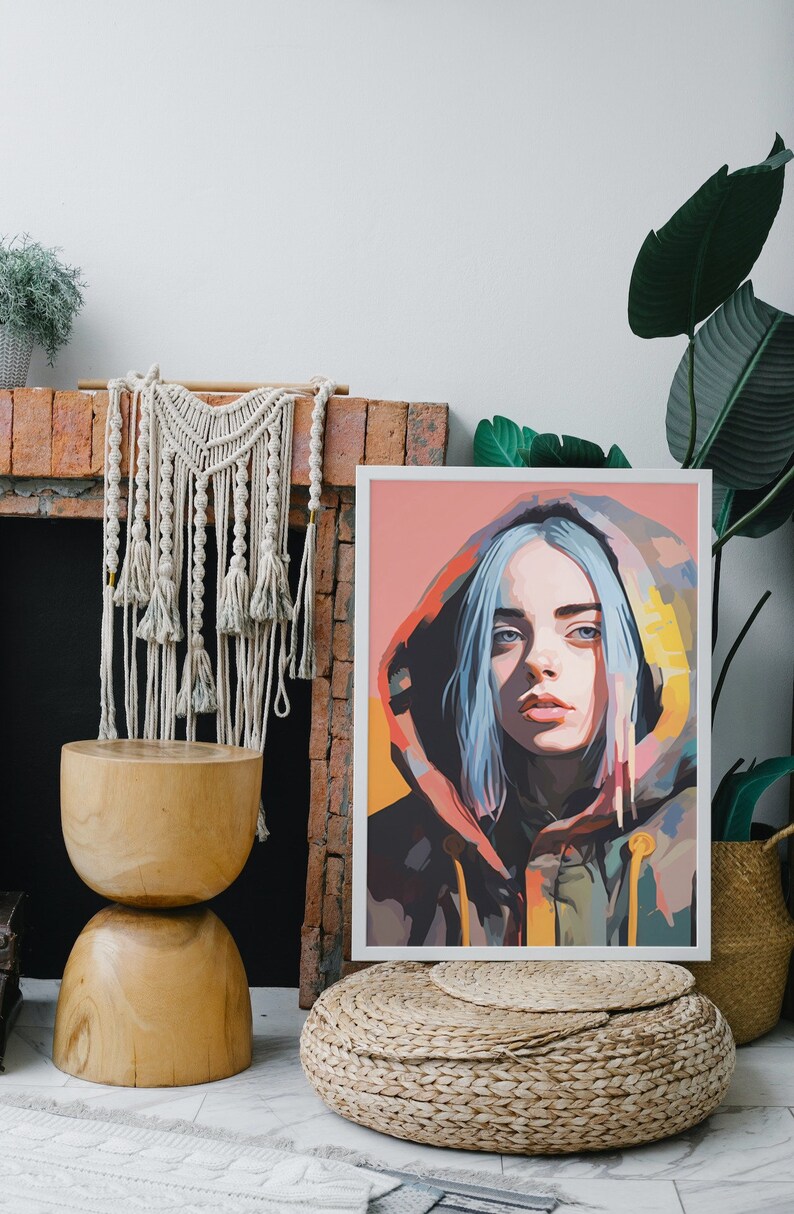 Billie Eilish Inspired Pop Art Wall Decor Digital Art - Etsy Australia