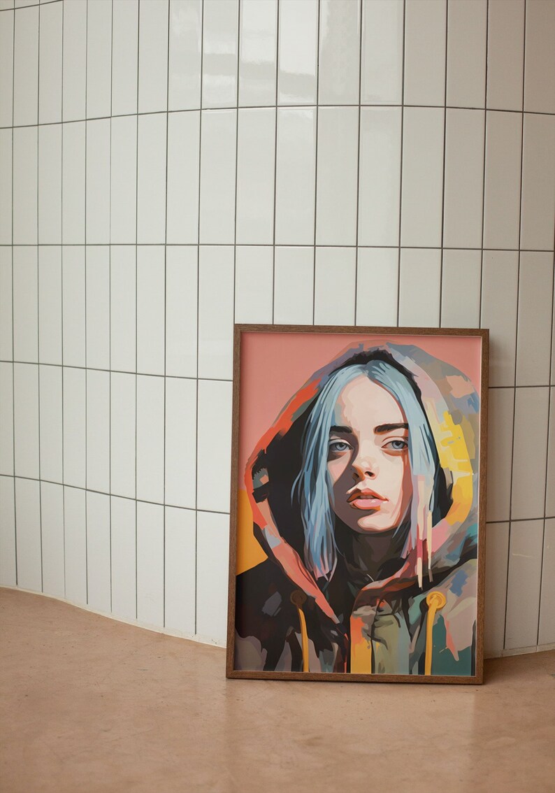 Billie Eilish Inspired Pop Art Wall Decor Digital Art - Etsy Australia