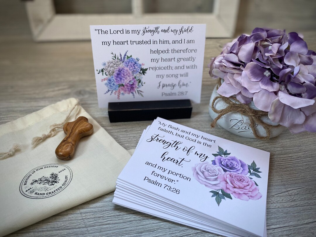 Scripture Cards for Encouragement, Wooden Stand, Encouragement Gift ...