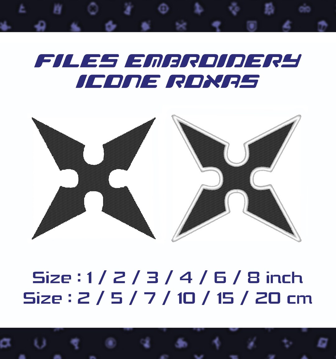 Brother PES Embroidery Files Icone Roxas - Etsy
