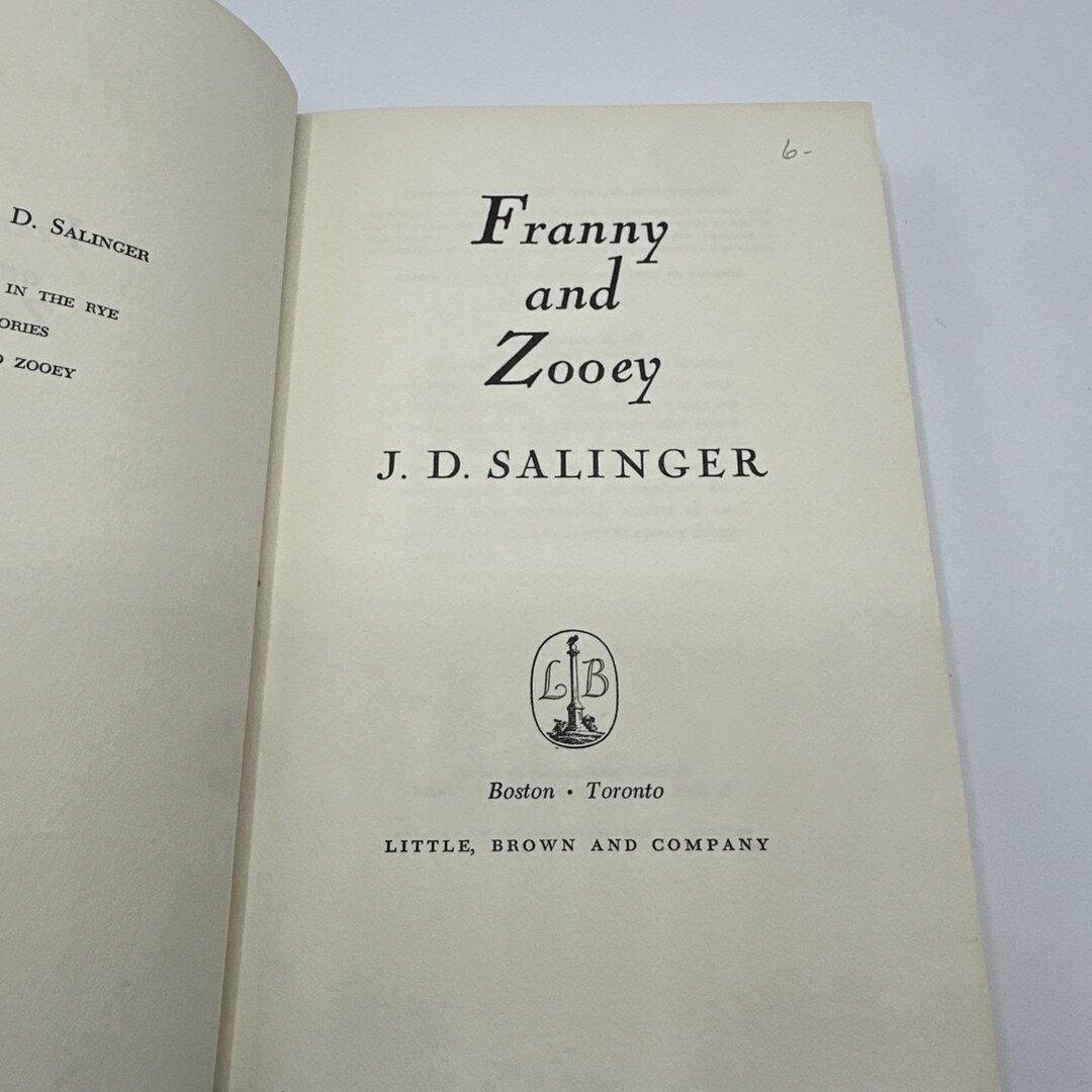 Franny and Zooey Jd Salinger 1961 Hardcover - Etsy