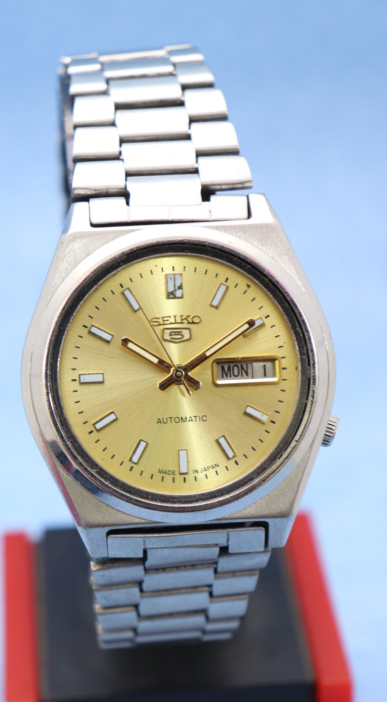 Vintage Seiko 5 Automatic Day Date Movement No. 7009A Japan Made Men's ...