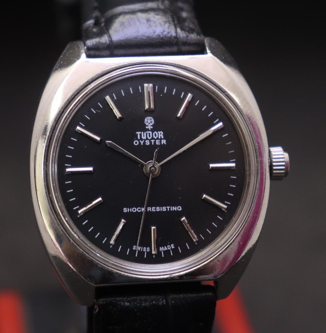 Vintage TUDOR GENEVE 17 Jewels Swiss Made Manual Winding Black Dial Men ...
