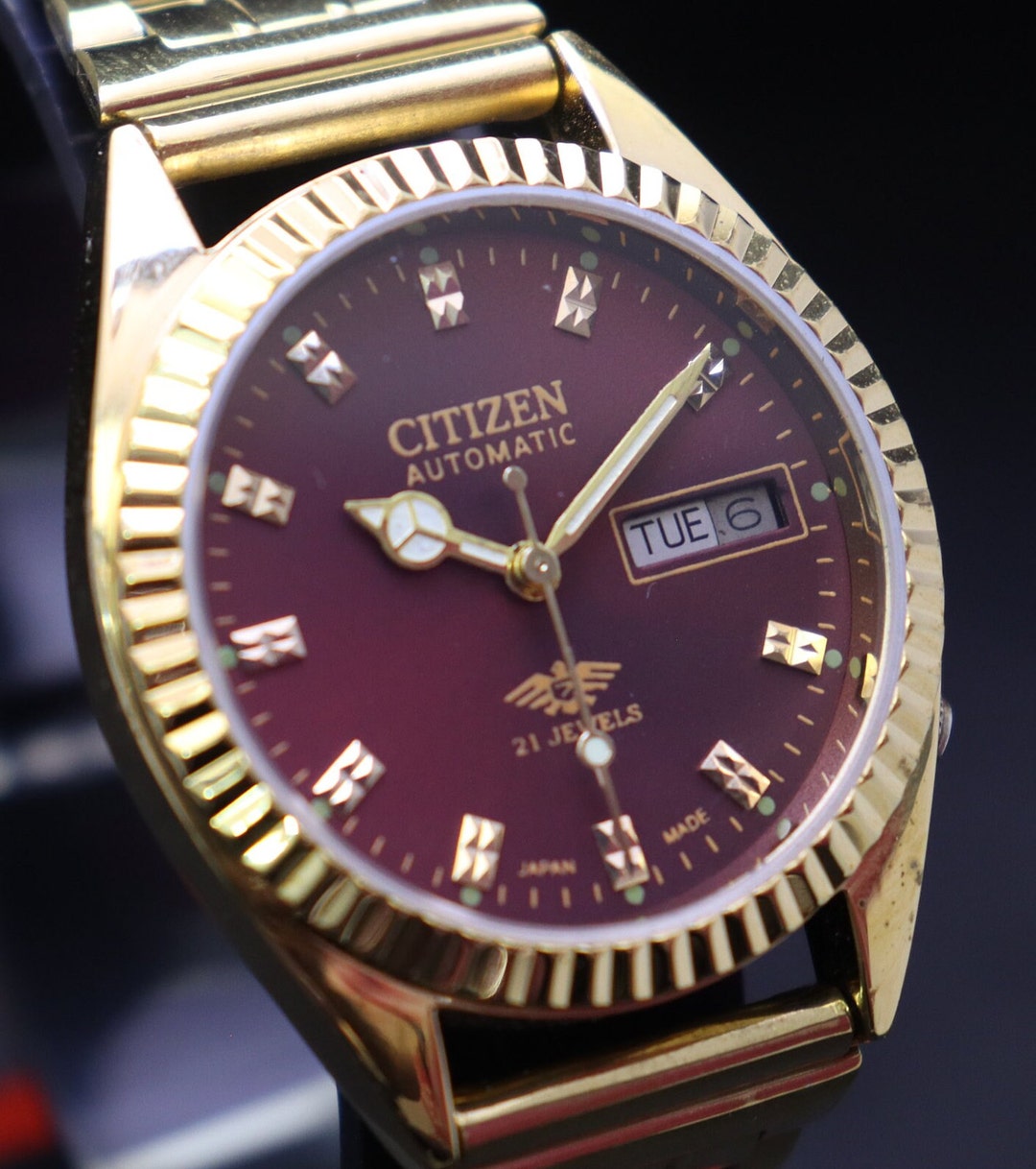 Vintage Citizen Automatic Day Date Movement 8200A Japan Made Men's ...
