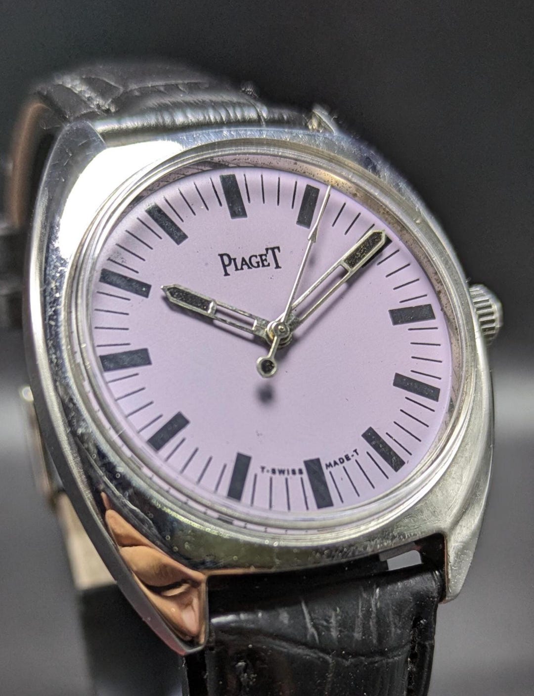 Vintage Piaget 17 Jewels Manual Winding Swiss Made Purple Dial Men's ...