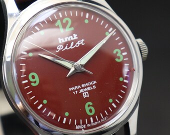 Vintage HMT 17 Jewels Manual Winding Movement Men's Watch HMT Watch HMT ...