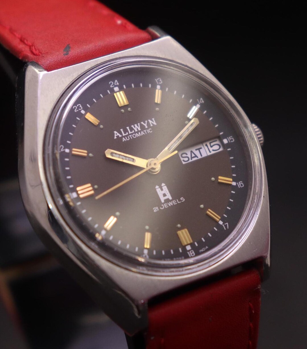 Vintage ALWYN Automatic Day Date Movement No. 6309A INDIA Made Men's ...