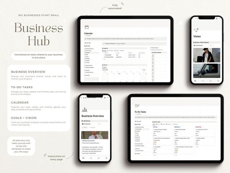 Notion Template Business Planner All in One Notion Business Work Notion ...