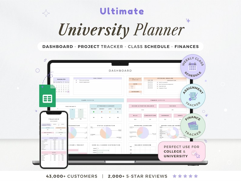 University Planner Spreadsheet Student Template Google Sheets Student ...