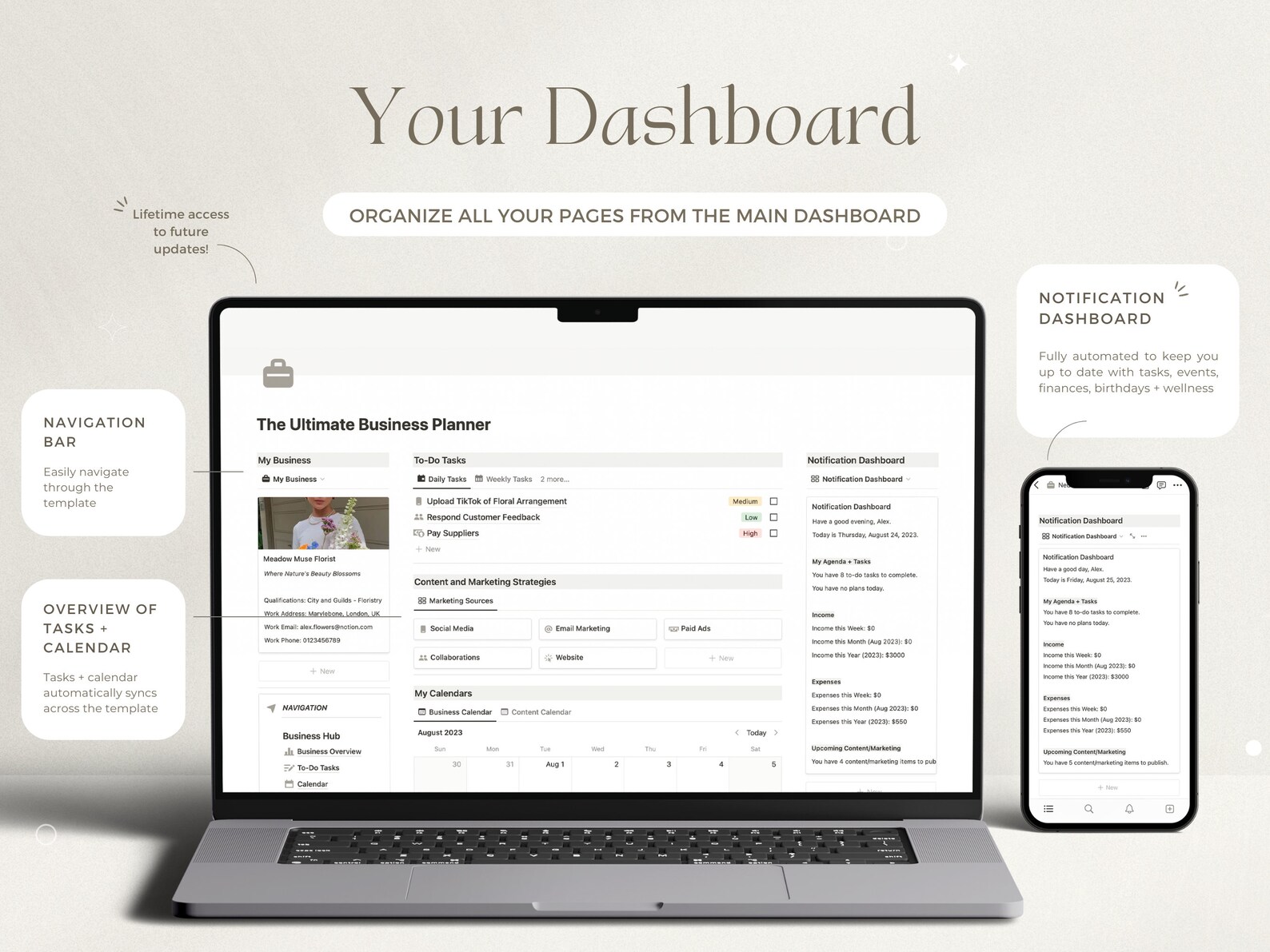 Notion Business Planner Service Based Business Dashboard Work Notion ...