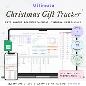 Christmas Gift Tracker Spreadsheet Christmas Gift Planner Google Sheets ...