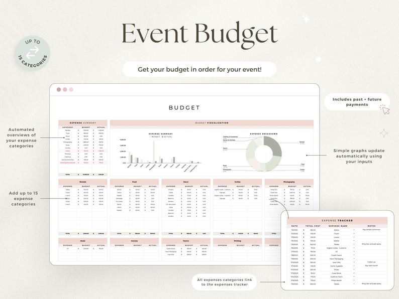 Digital Party Planner Spreadsheet Google Sheets Event Planning Template ...