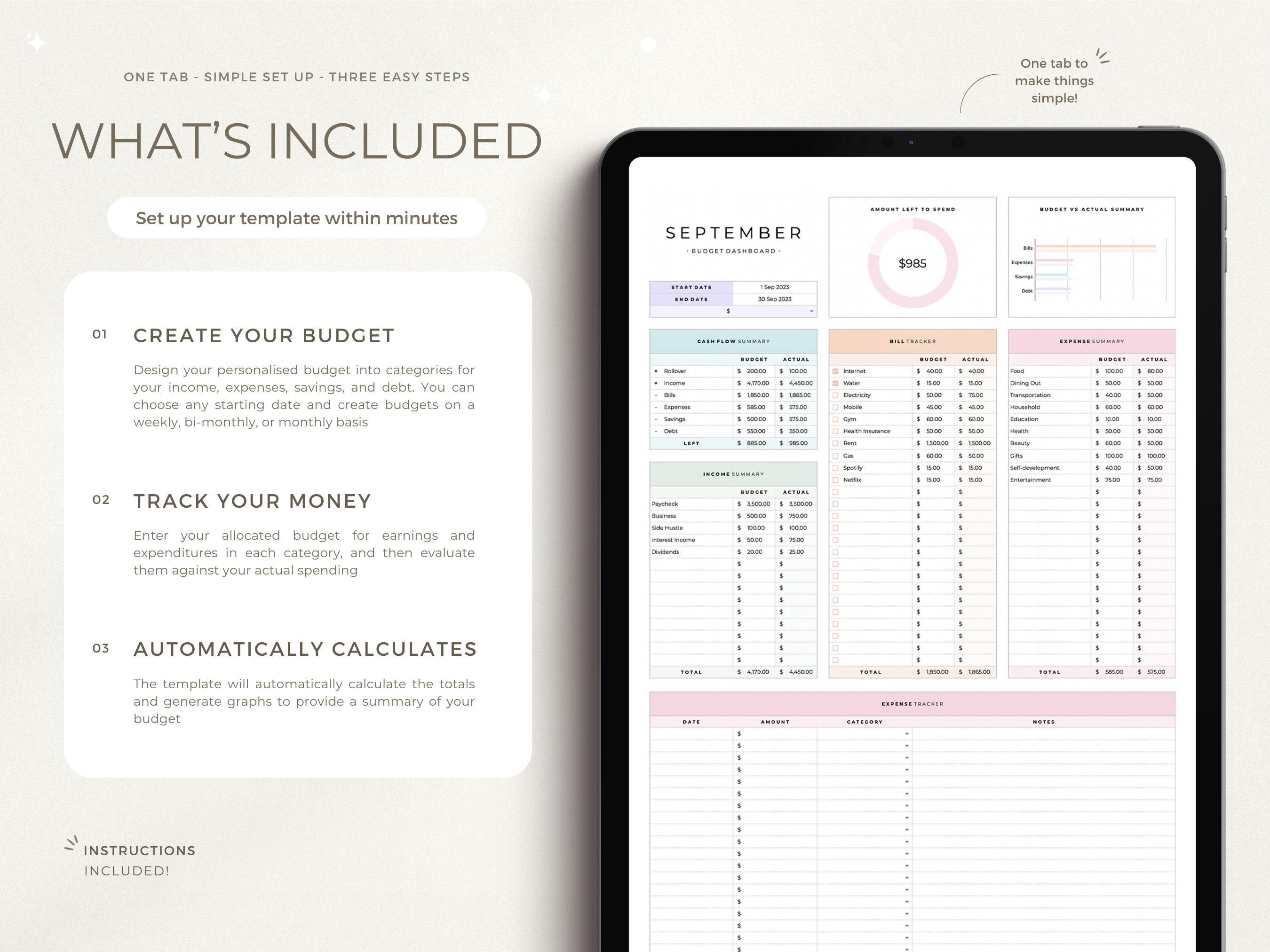 Google Sheets Budget Planner Excel Biweekly Budget Tracker Monthly ...