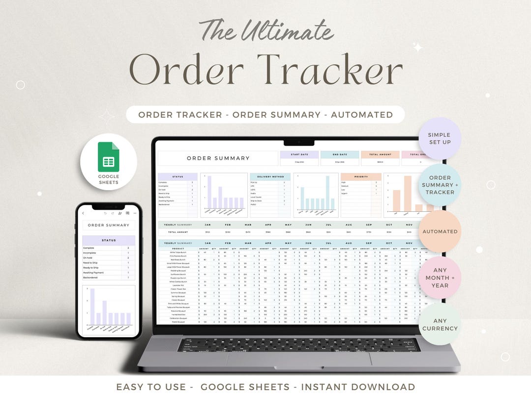 Order Tracker Spreadsheet Small Business Google Sheets Order Sales Log ...