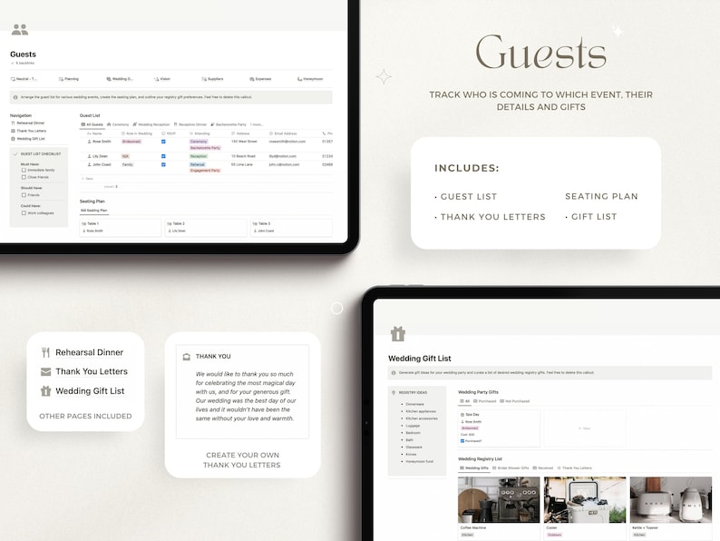 Notion Wedding Planner Notion Template Digital Wedding Planner Wedding ...