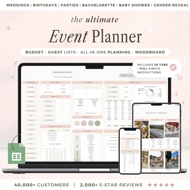 Event Planner Template - Etsy UK