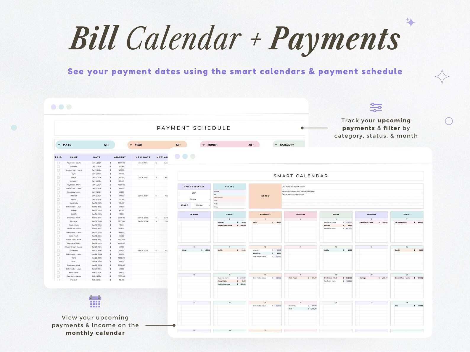 2026 Budget Planner Spreadsheet Bundle Google Sheets Annual Budget ...