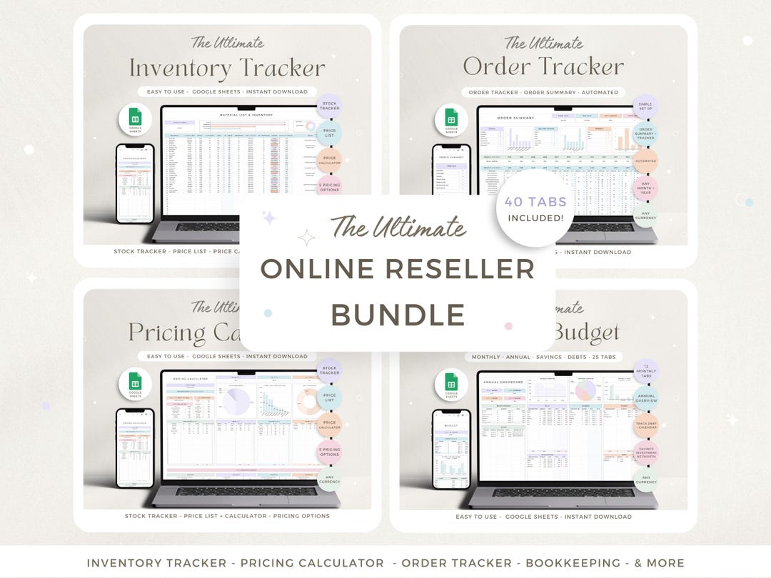 Online Reseller Spreadsheet Bundle Google Sheets Inventory Tracker ...