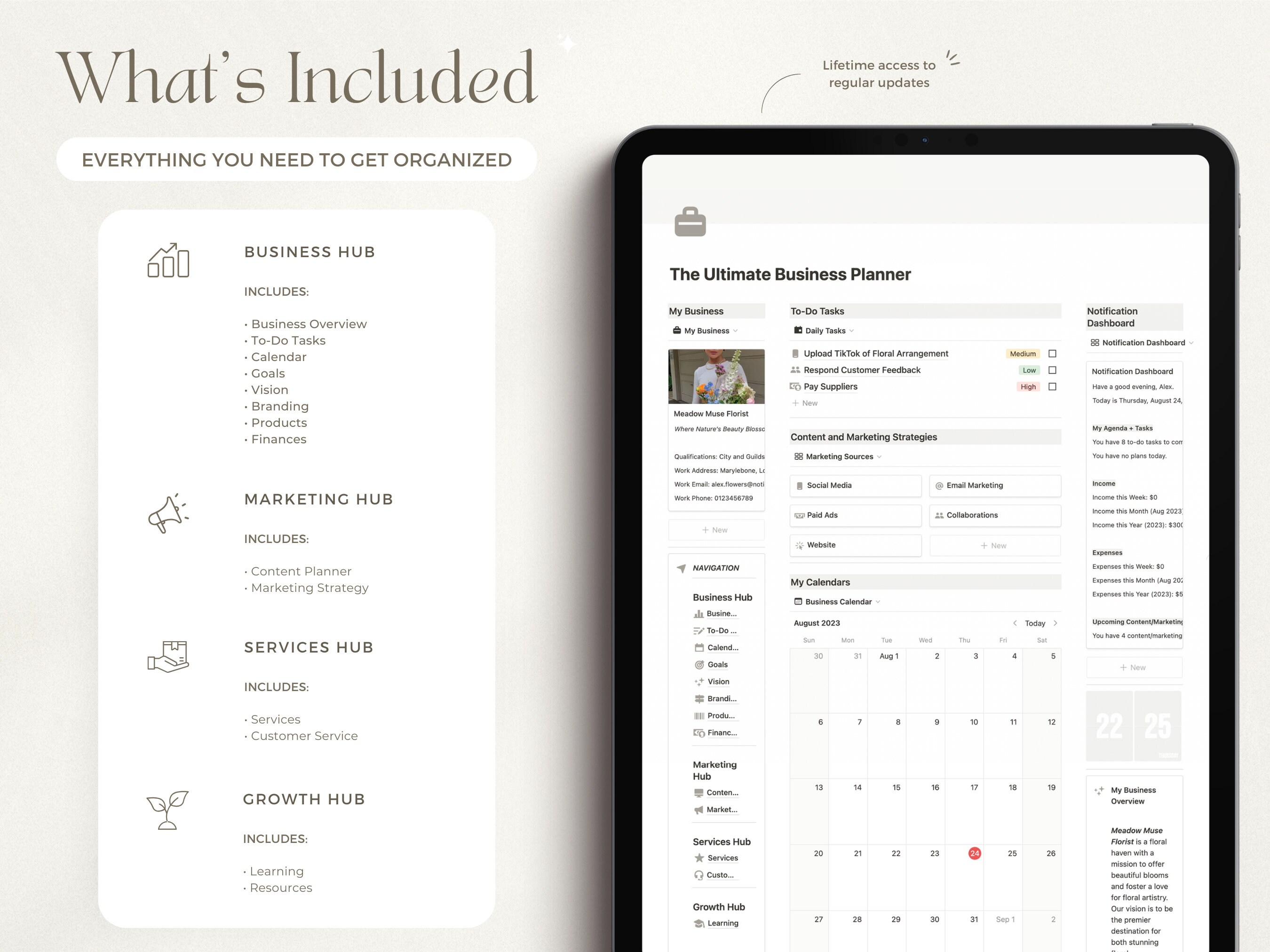 Notion Business Planner Service Based Business Dashboard Work Notion ...