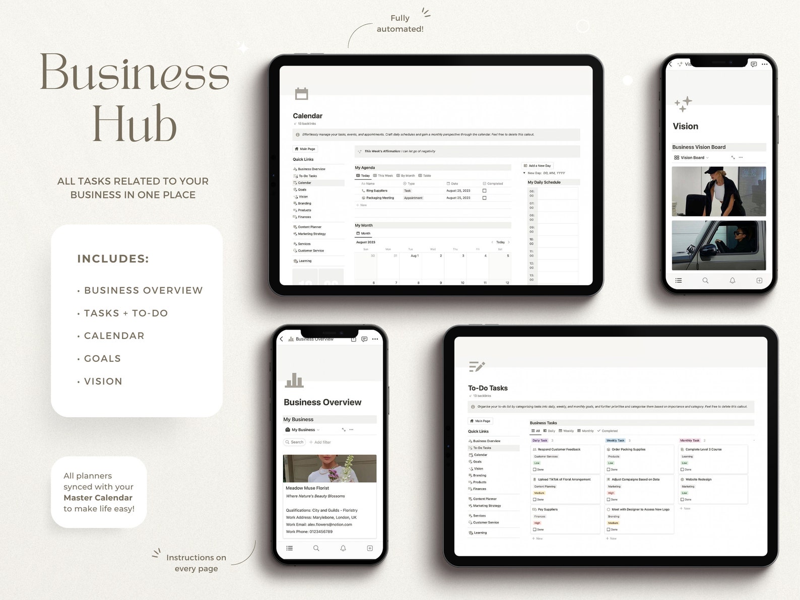Notion Business Planner Service Based Business Dashboard Work Notion ...