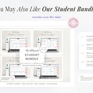 Study Planner Spreadsheet Academic Student Planner School Homework ...