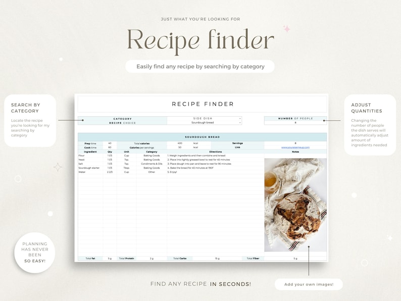 Weekly Meal Planner Google Sheets Recipe Journal Meal Planner Printable ...