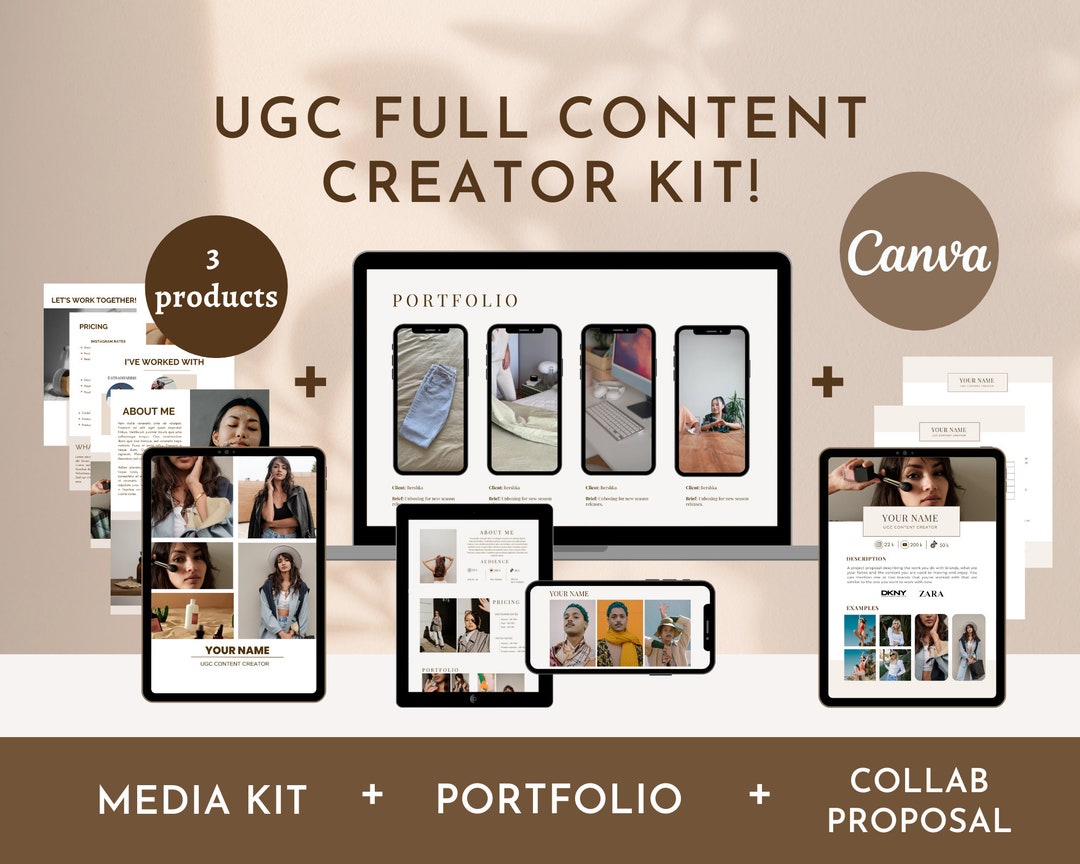 Content Creator Kit for UGC Social Media Marketing Influencer Media Kit ...