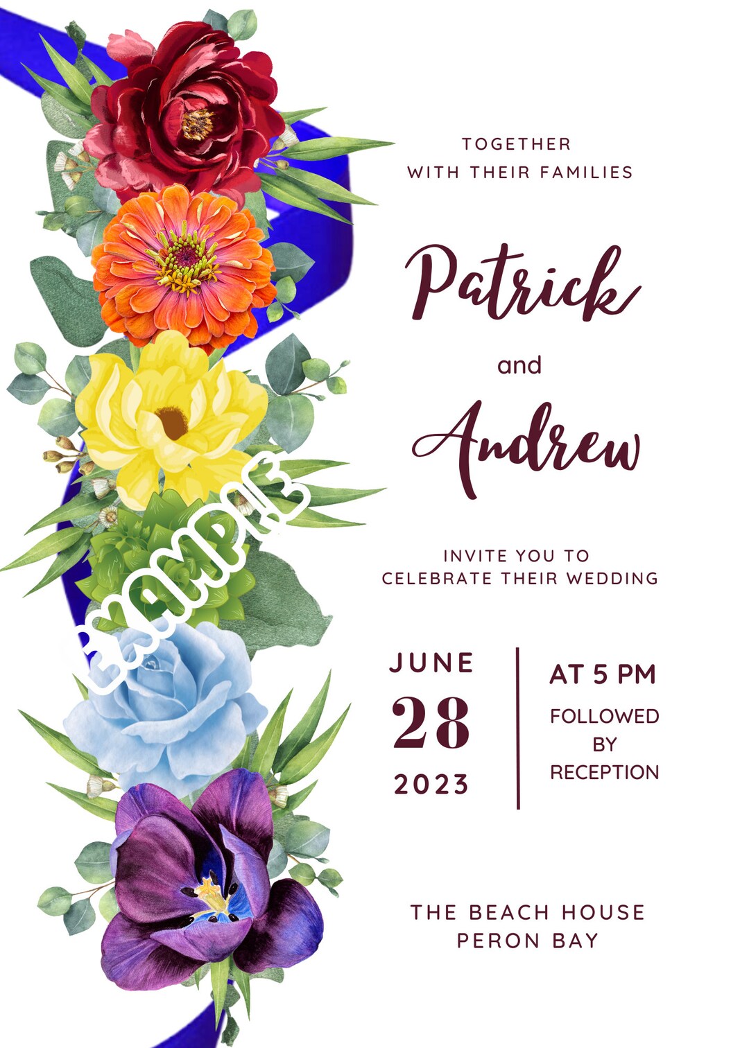 Pride Wedding Invitation Printable .PNG File - Etsy