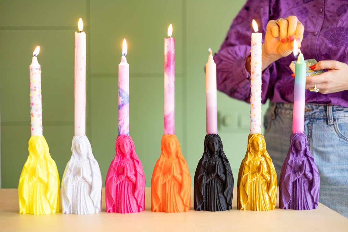 Mariaglow: Vibrant Neon Candle Holders for LED Lights - Etsy