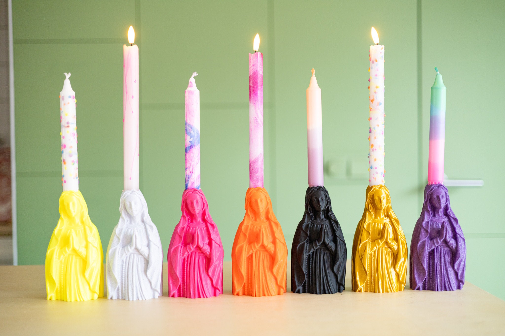 Mariaglow: Vibrant Neon Candle Holders for LED Lights - Etsy