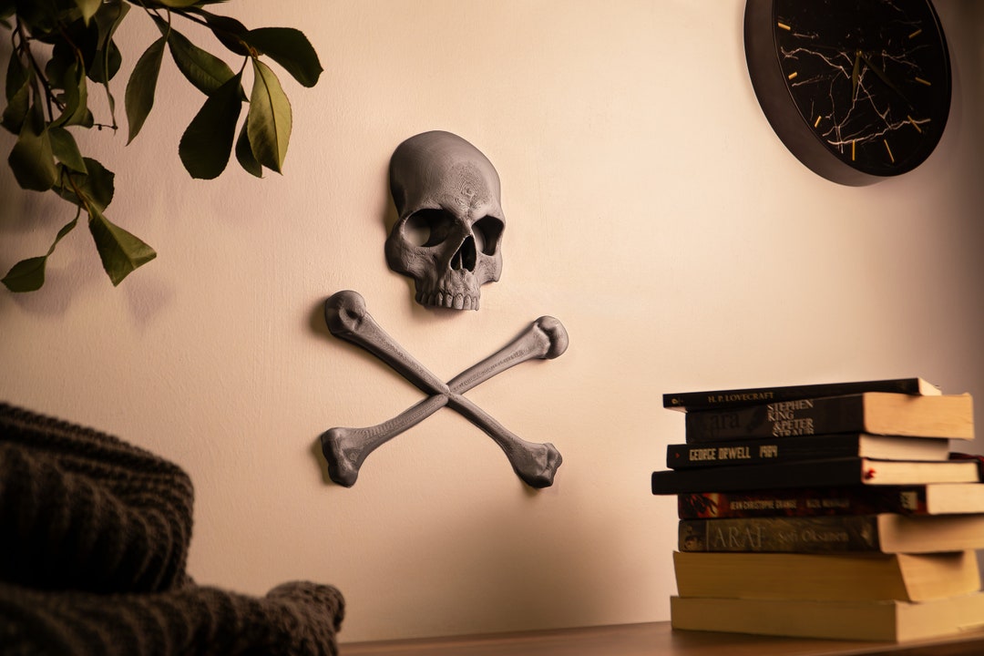 Skull Bone Wall Decor, Gothic Skull Wall Art, Skull Pirate, Gift for ...