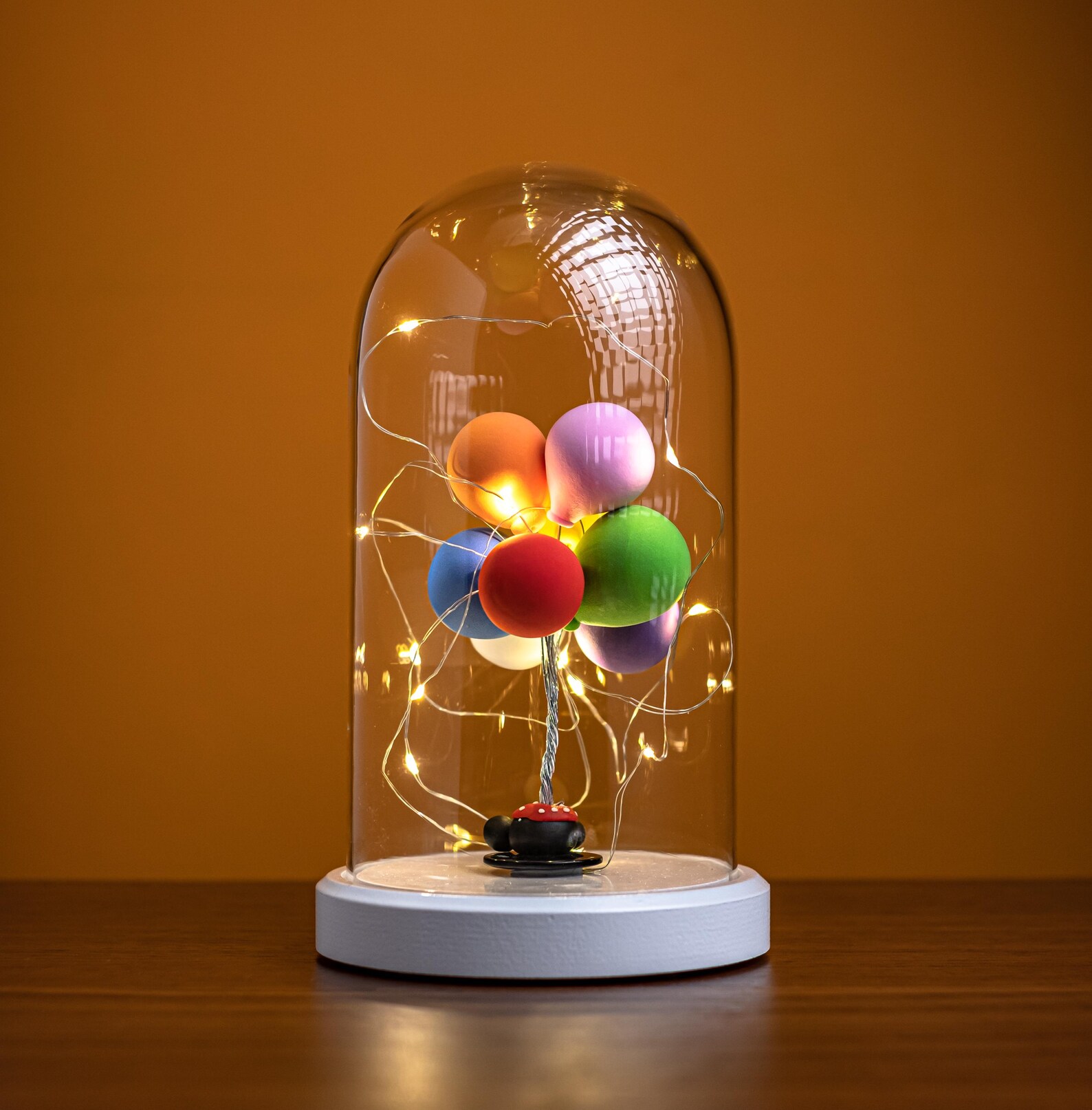 Ladybird Glass Dome, Desk Lamp, Balloon Minimalist Decor, Good Luck ...