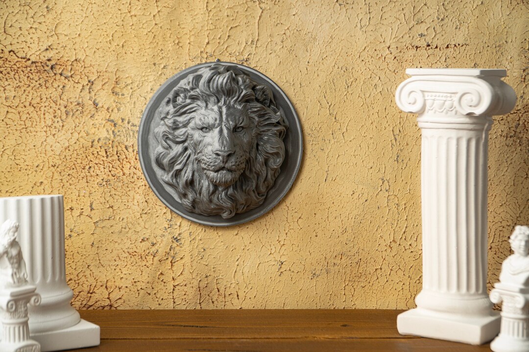 Lion Head Wall Decor, 3D Printed, Animal Wall Mount, Gift for Lion ...