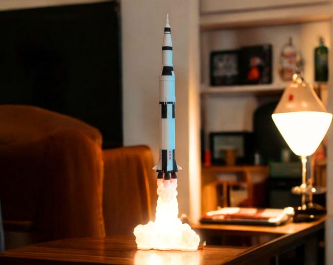 Saturn V Rocket Lamp, 3D Printed Desk Light,nasa Space Decor, Nasa ...