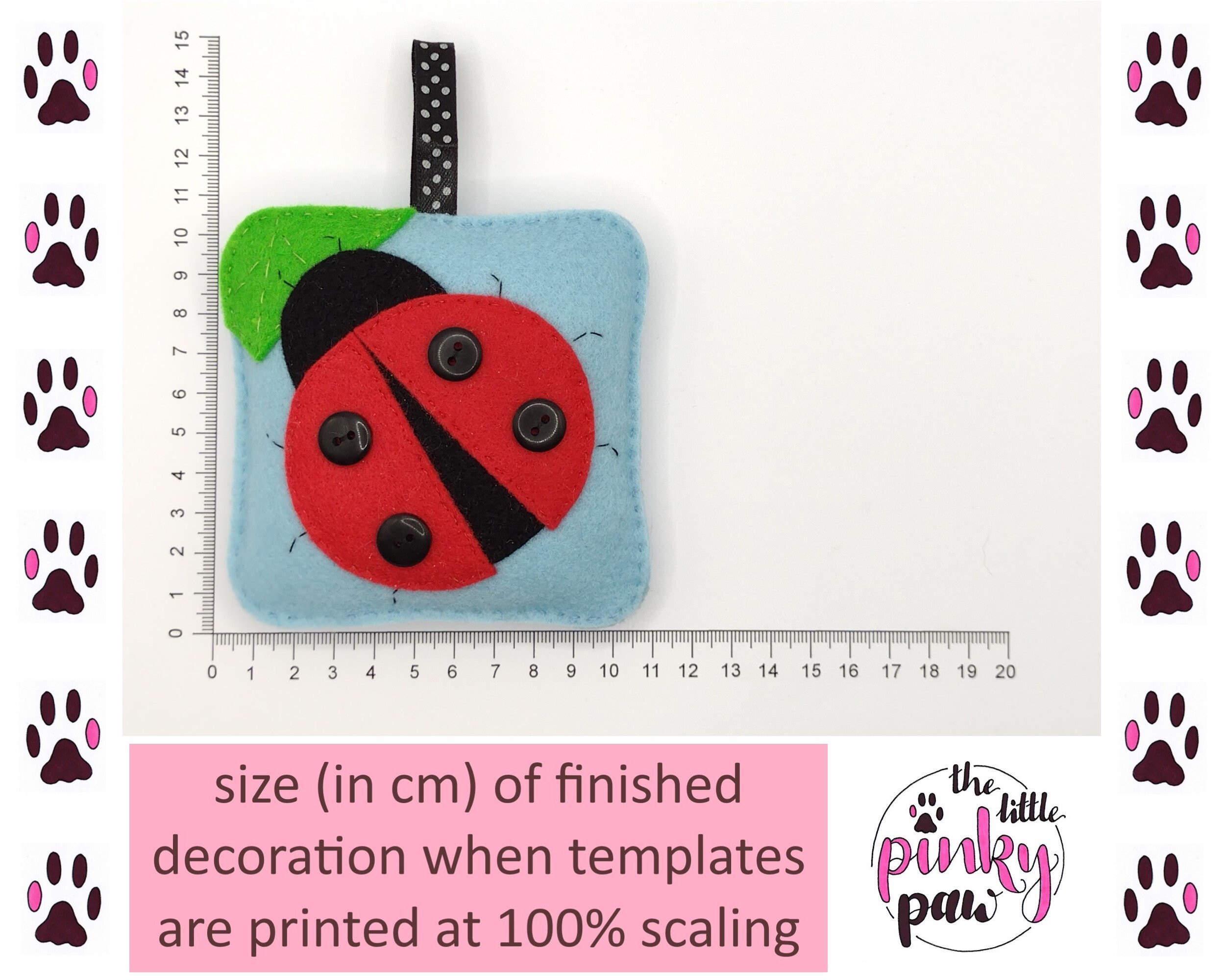 Ladybird Felt Sewing Pattern Pdf Tutorial (instant Digital Download ...