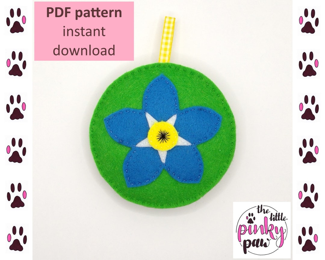 Forget-me-not Felt Sewing Pattern Pdf Tutorial (instant Digital ...