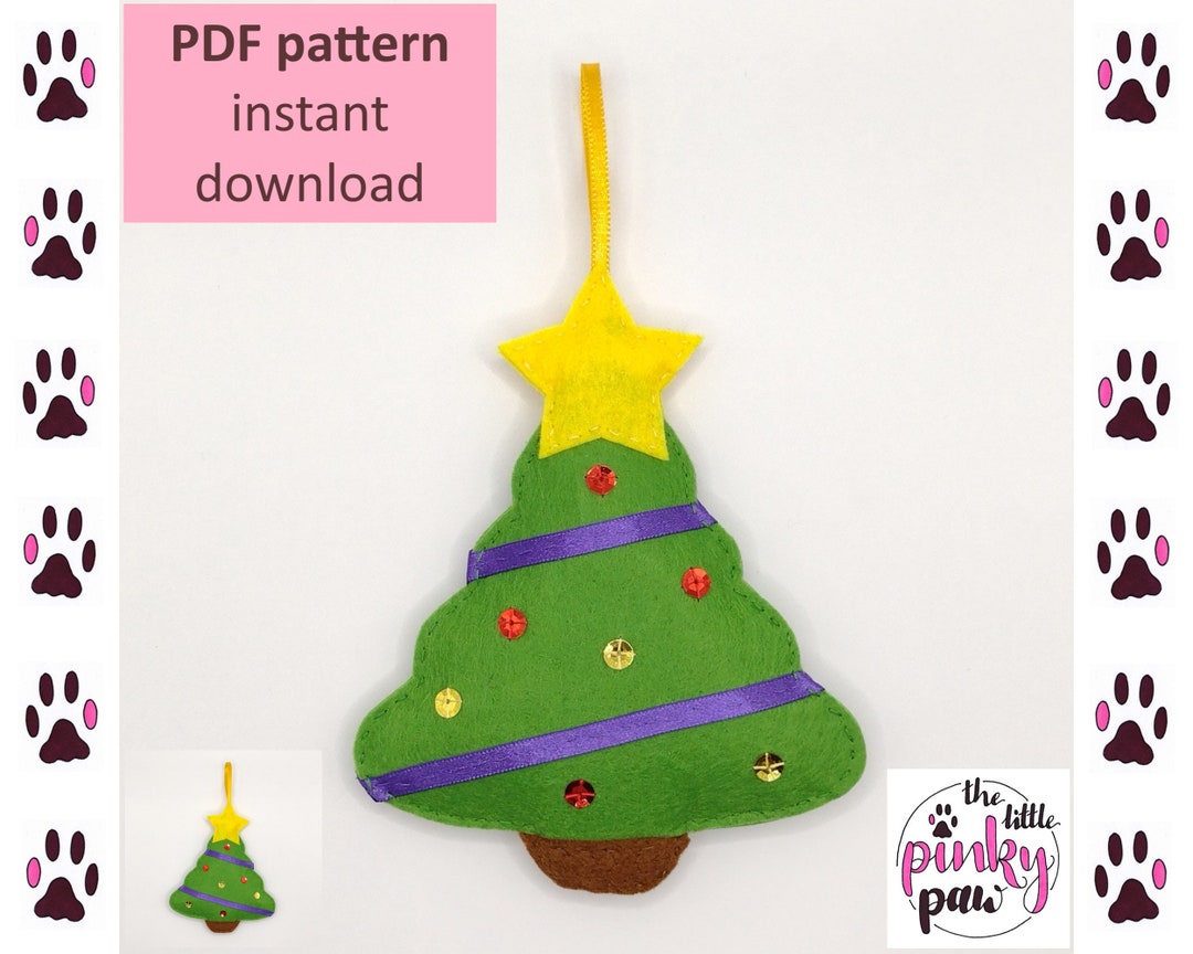 Christmas Tree Felt Sewing Pattern Pdf Tutorial (instant Digital ...