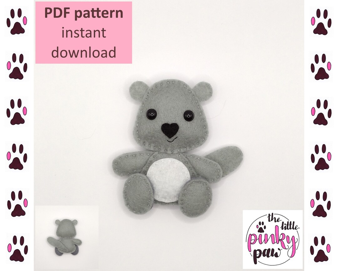 Squirrel Felt Sewing Pattern Pdf Tutorial (instant Digital Download ...