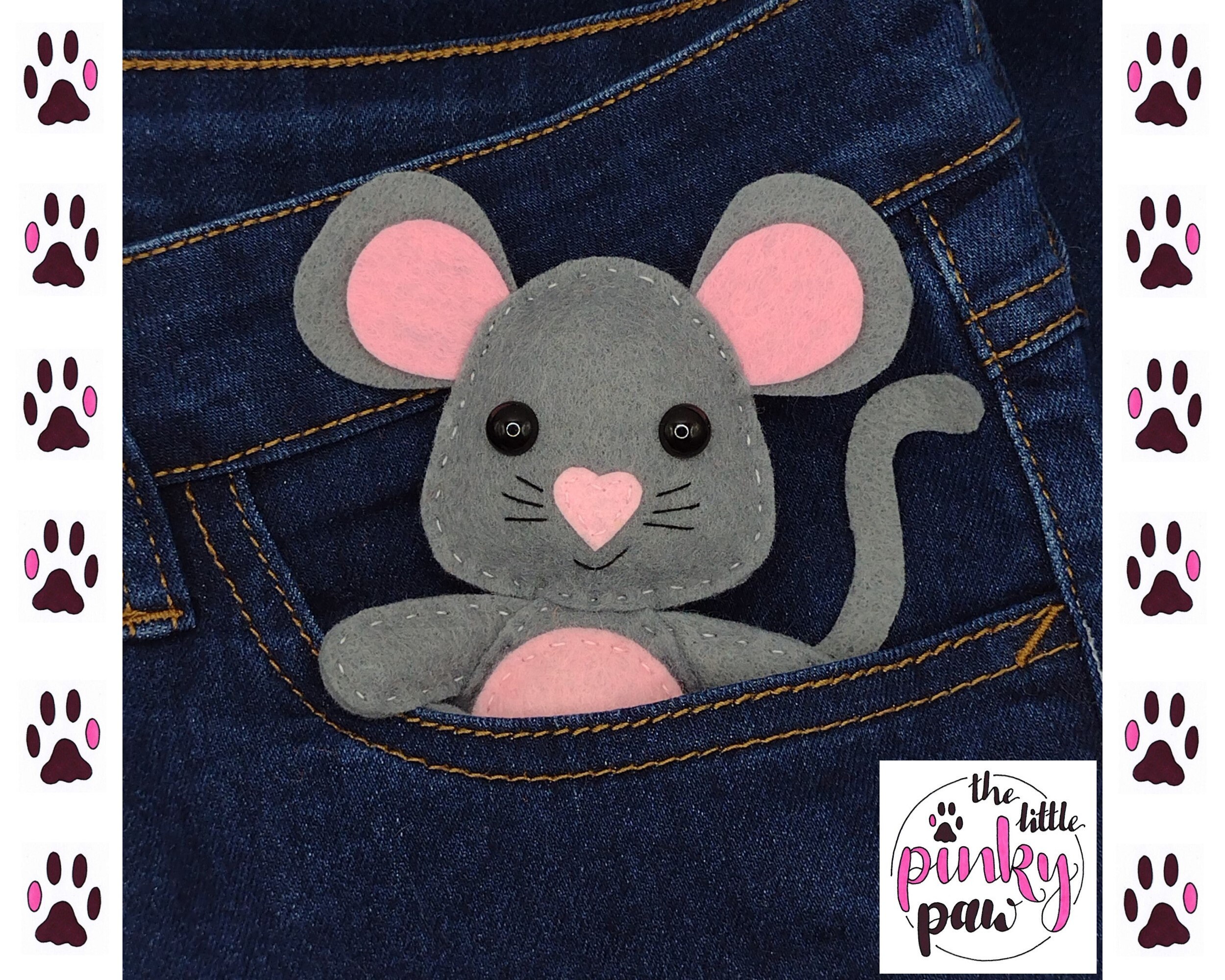 Mouse Felt Sewing Pattern Pdf Tutorial instant Digital Download, Pet ...