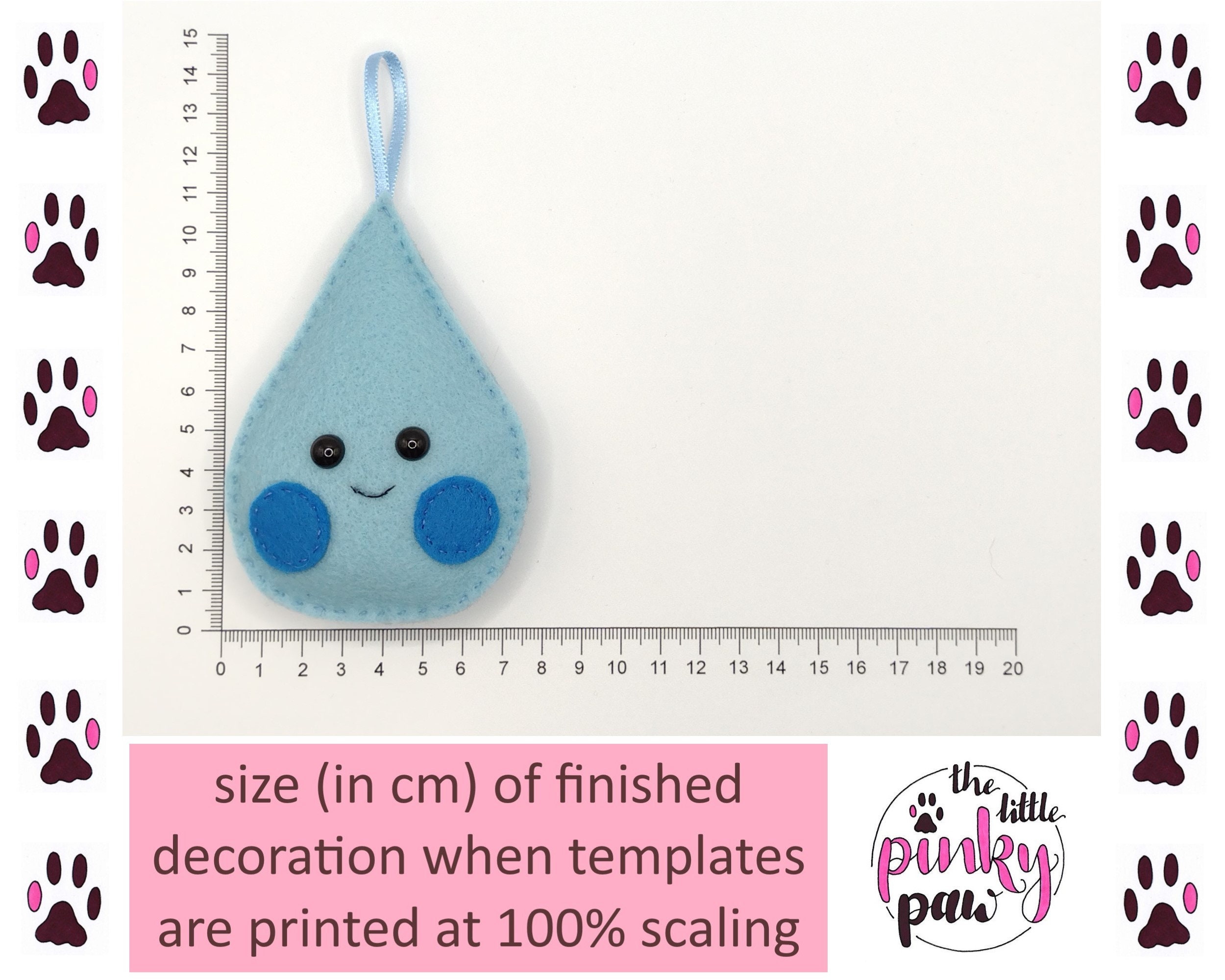 Raindrop Felt Sewing Pattern Pdf Tutorial instant Digital Download ...