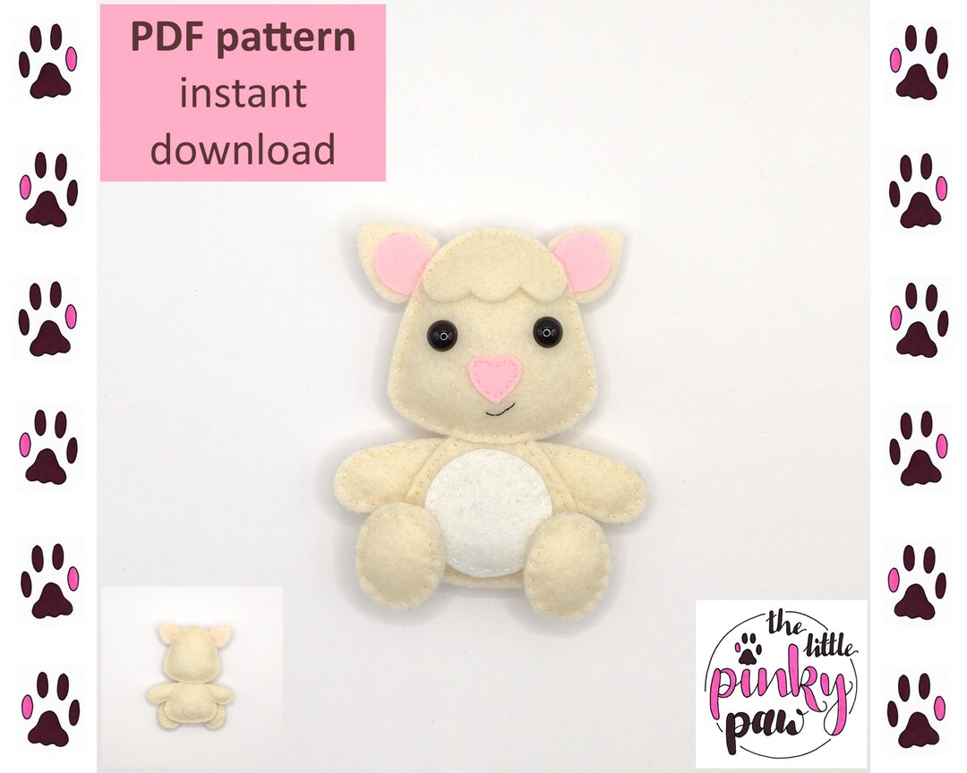 Alpaca Felt Ornament Sewing Pattern, Animal Pocket Hug Decoration (PDF ...