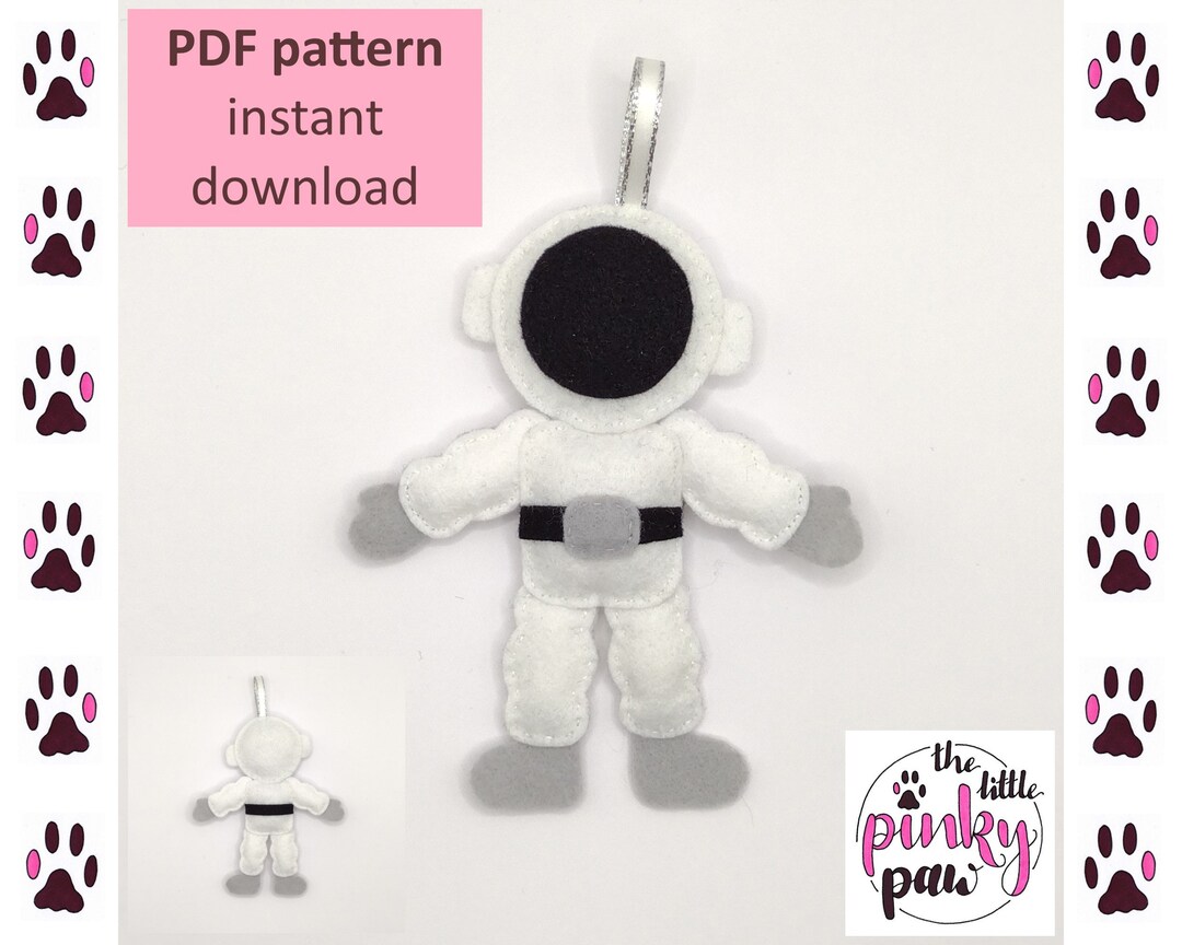 Spaceman Astronaut Felt Sewing Pattern Pdf Tutorial (instant Digital ...