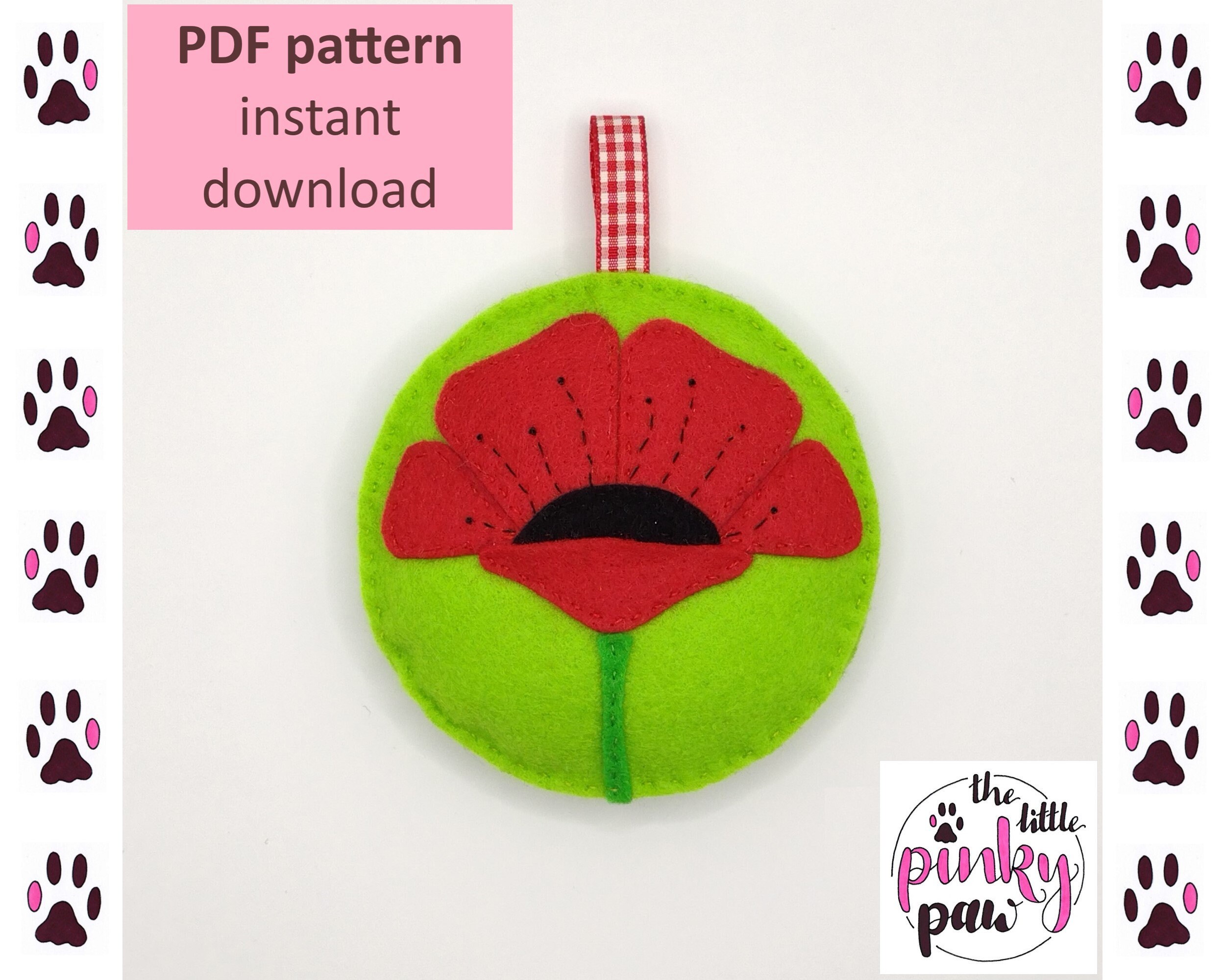 Poppy Felt Sewing Pattern Pdf Tutorial (instant Digital Download ...