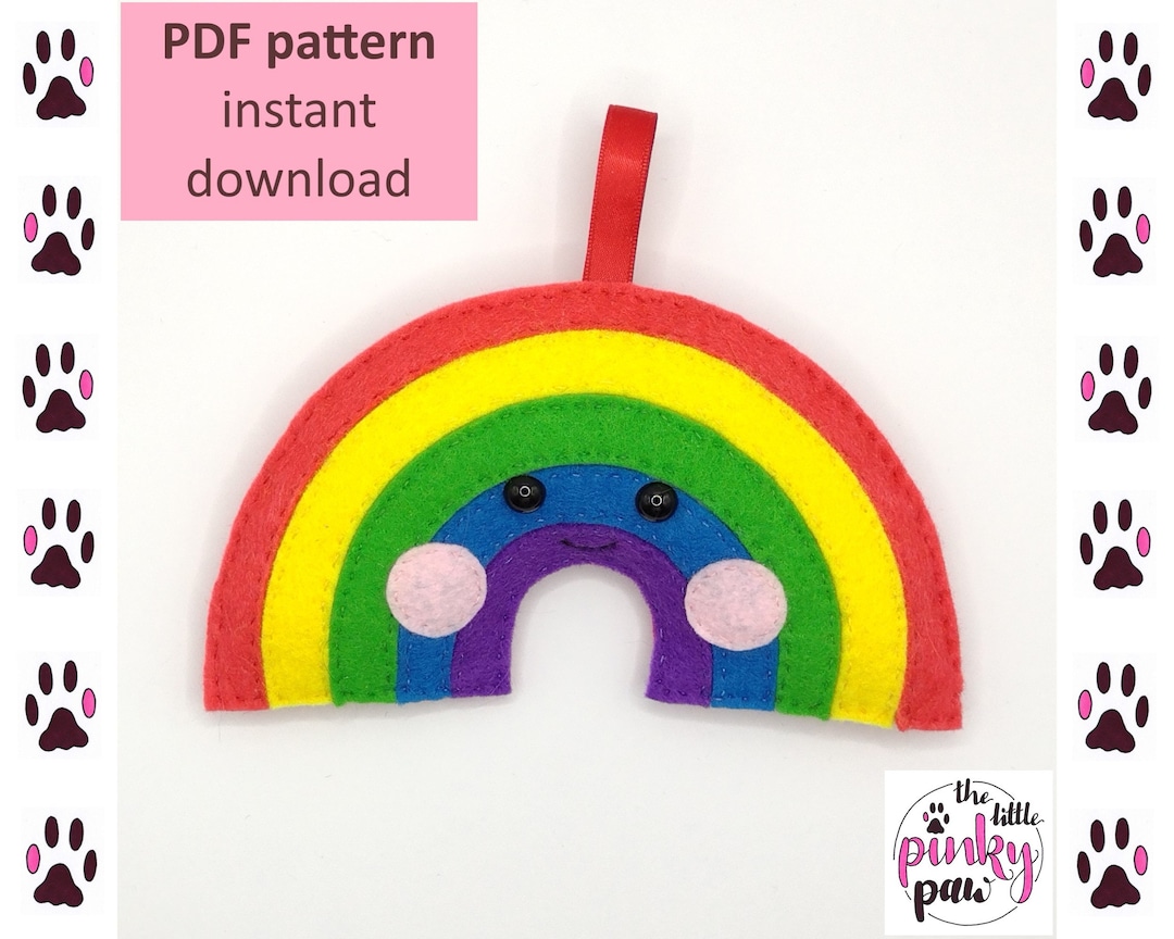 Rainbow Felt Sewing Pattern Pdf Tutorial (instant Digital Download ...