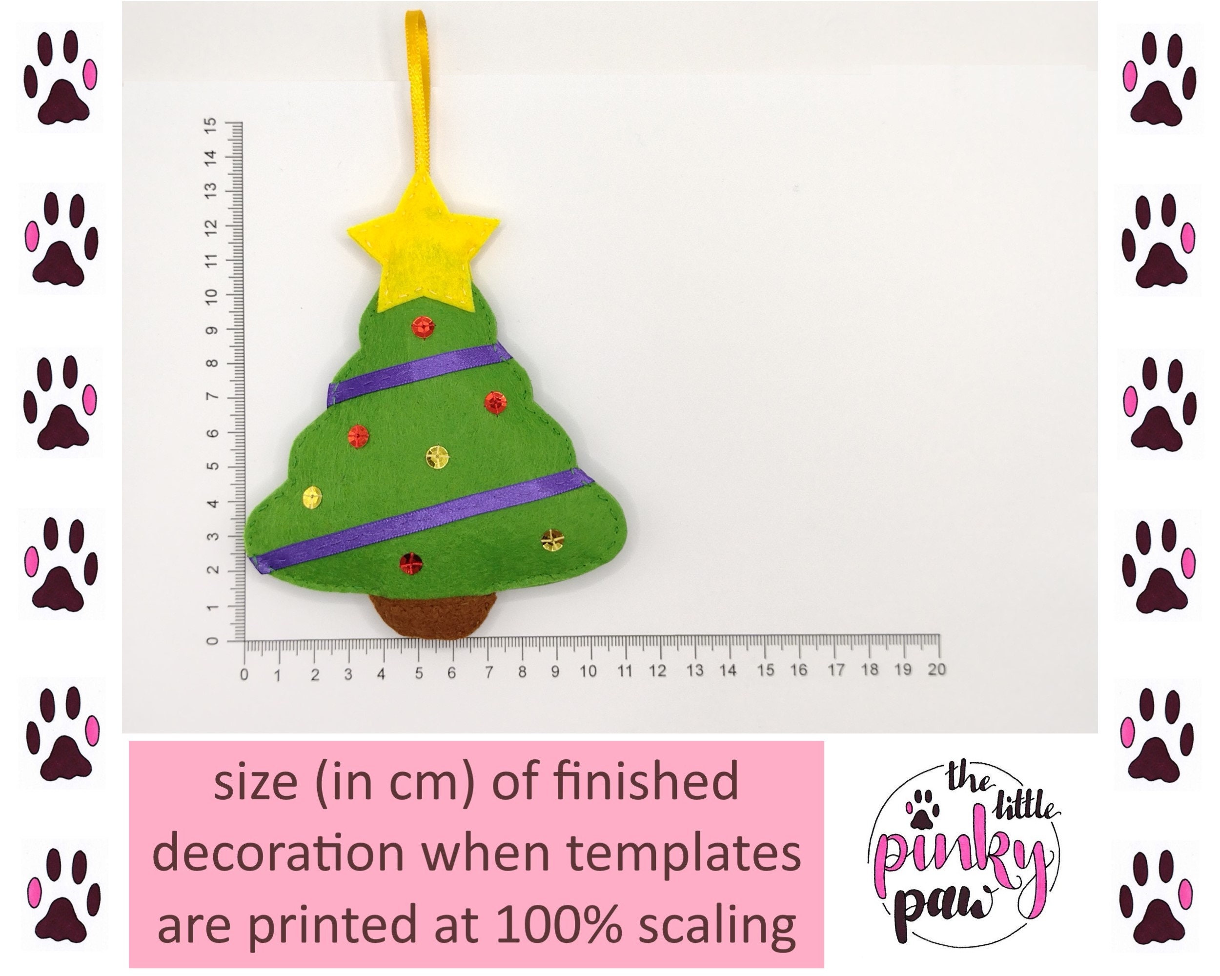 Christmas Tree Felt Sewing Pattern Pdf Tutorial (instant Digital ...