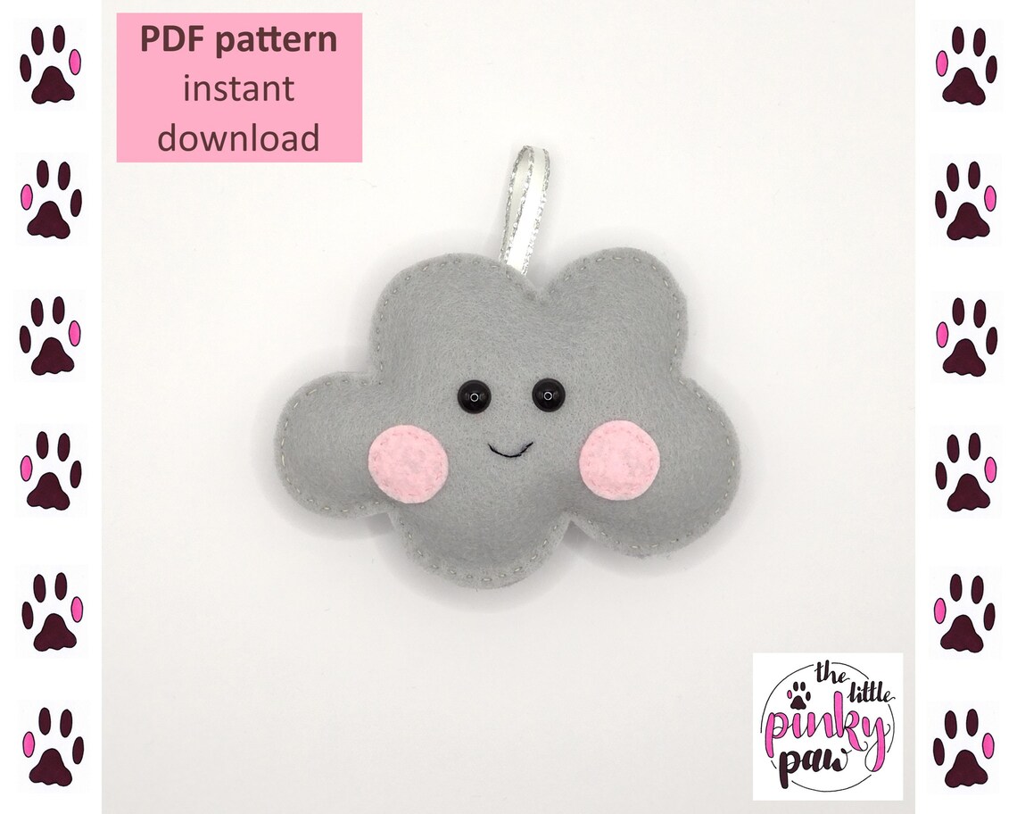 Felt Cloud Pdf Sewing Pattern instant Digital Download, Easy to Make ...