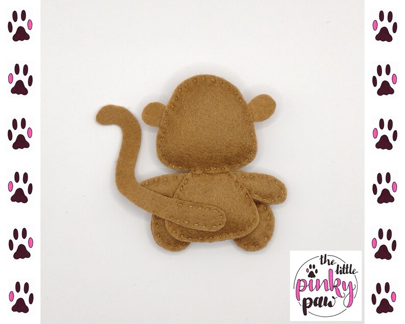 Monkey Felt Sewing Pattern Pdf Tutorial (instant Digital Download ...