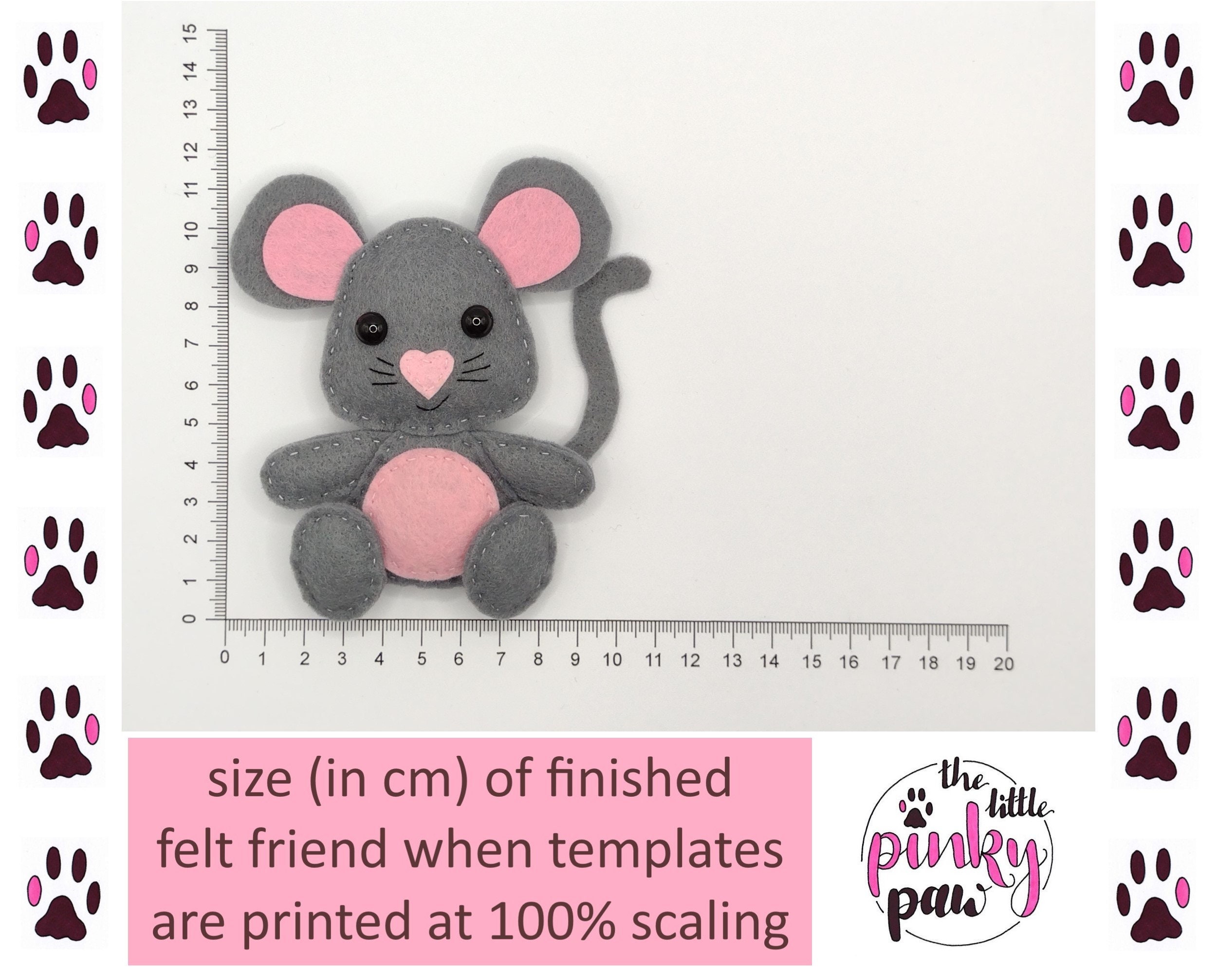 Mouse Felt Sewing Pattern Pdf Tutorial instant Digital Download, Pet ...